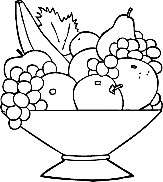 Çizim ve Boyama için Renksiz Meyve Sebze Resimleri - GamTeli
