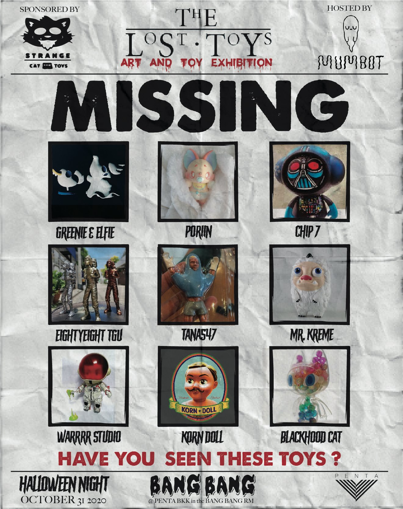 "THE LOST TOYS" Art & Toy Exhibition @ Bang Bang Room (Oct 31-Nov 13)