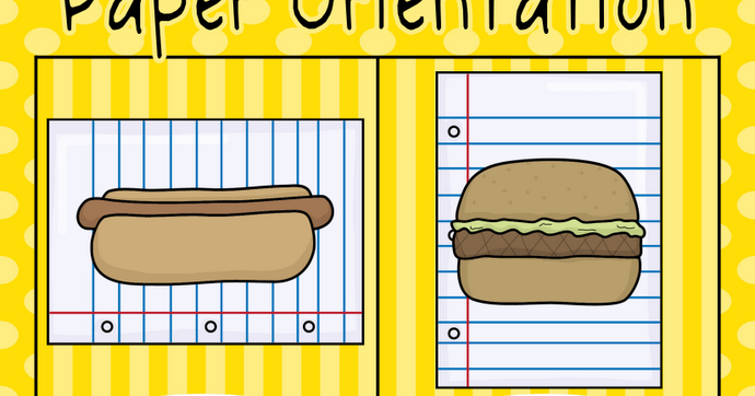 Kindergarten and Mooneyisms: Paper Orientation - Hot Dog vs Hamburger