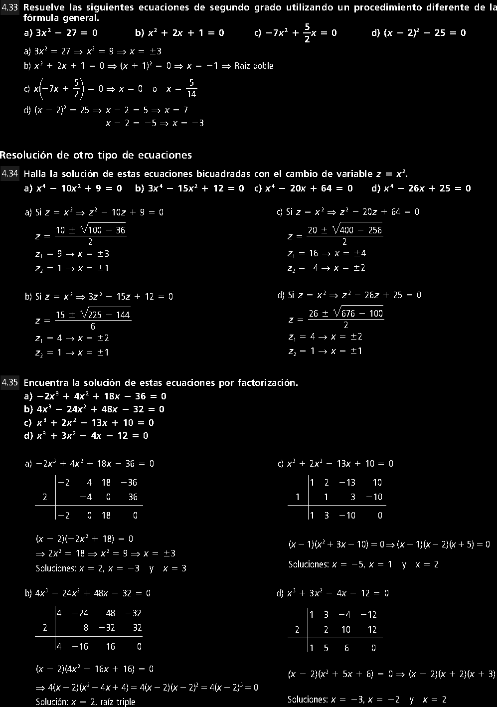 ECUACIONES E INECUACIONES EJERCICIOS RESUELTOS DE SECUNDARIA MATEMÁTICA ESO PDF