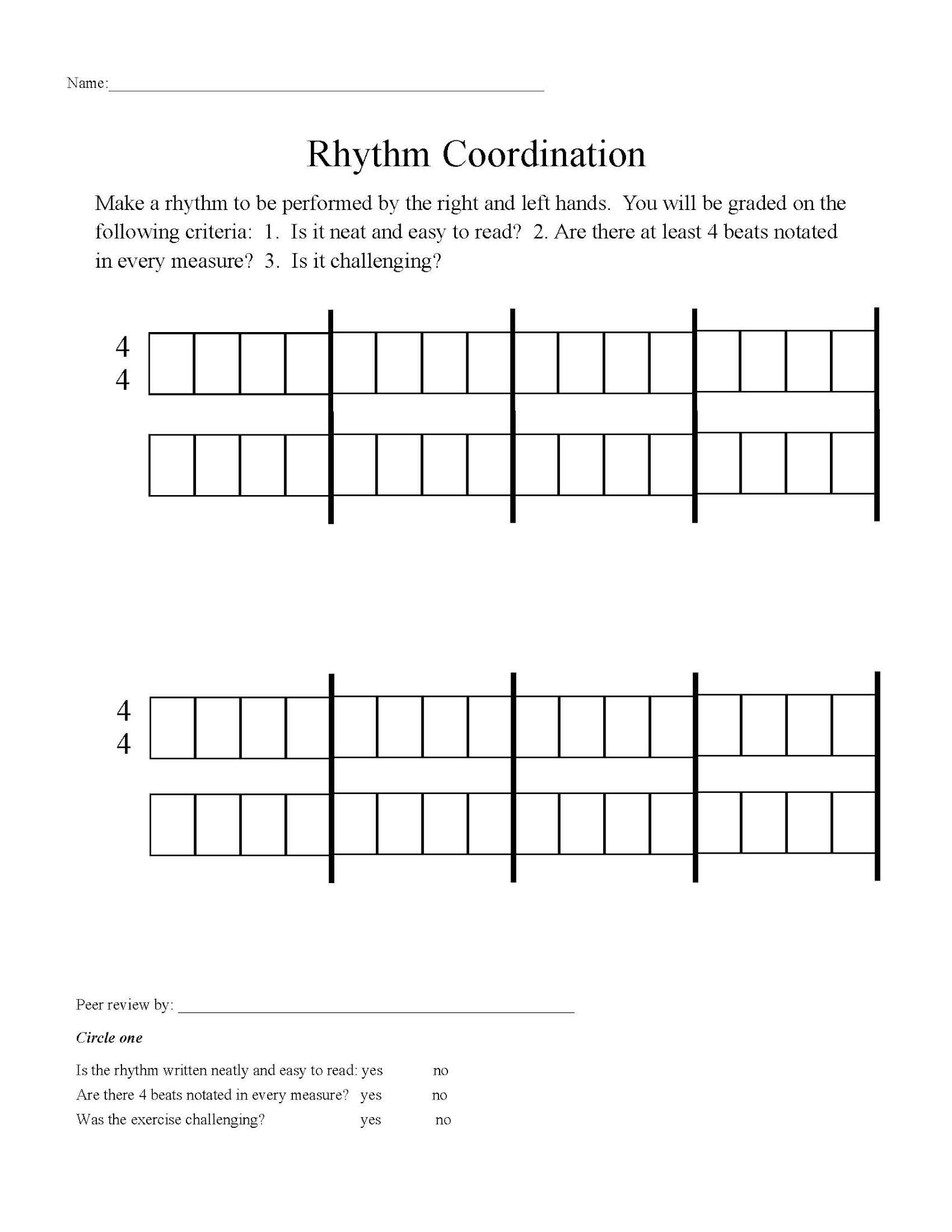 Rhythm Reading Worksheets