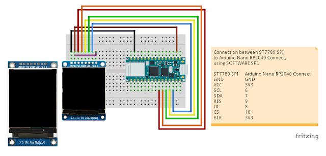 Arduino-er: Arduino Nano RP2040 Connect (Arduino Framework) + ST7789 ...