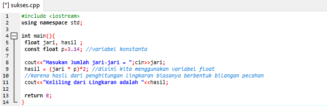 Semicolon dan Float Bahasa C/C++