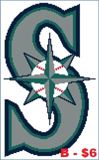 EASY PATTERNS: Seattle Mariners cross-stitch pattern
