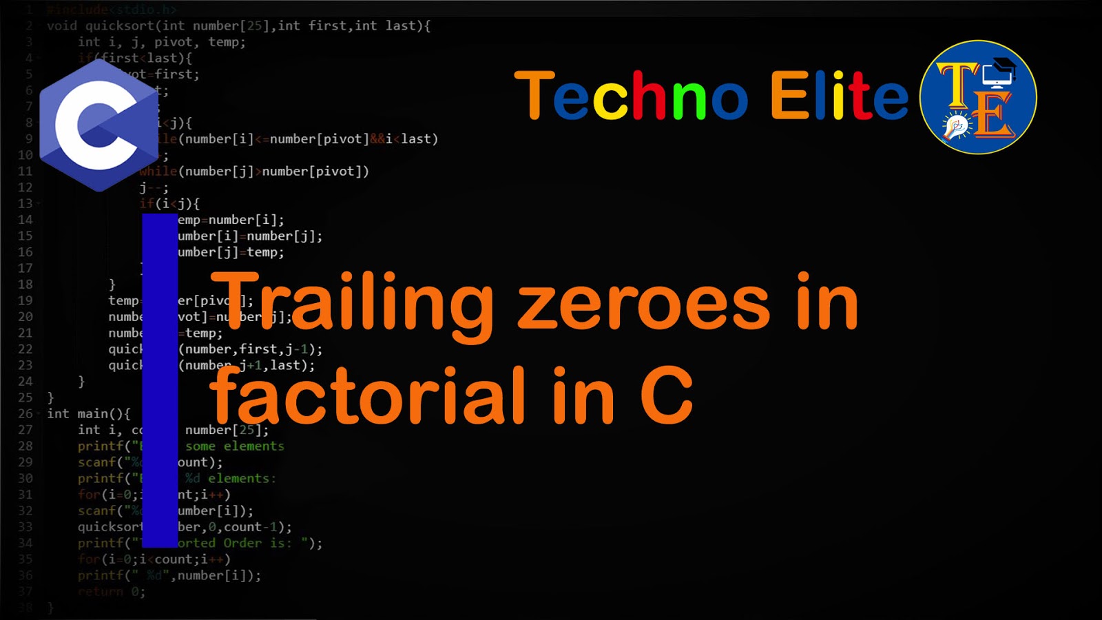 Trailing Zeroes In Factorial In C