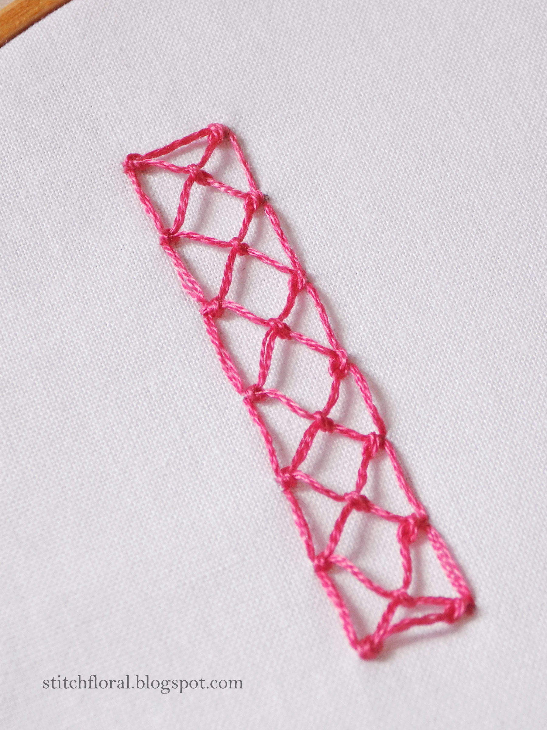 Knotted diamond stitch tutorial - Stitch Floral