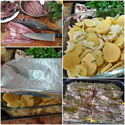 Cocinando para ellos : FILETES DE JUREL O CHICHARRO AL HORNO CON GUISANTES