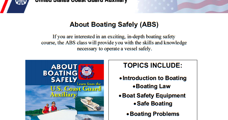 USCG Auxiliary Guam: Boating Safety Training - Oct. 12 & 19