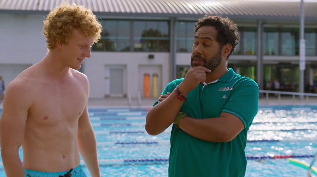 ausCAPS: Daniel Needs and Johrel Martschinke shirtless in Swimming For Gold