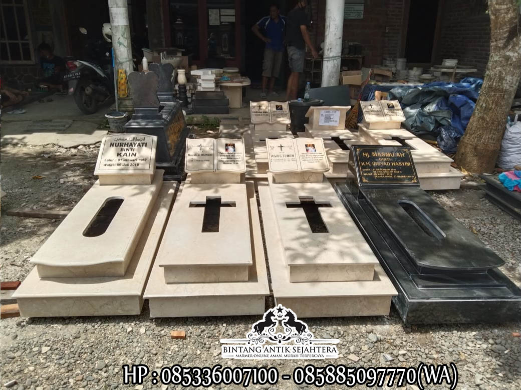 Desain Kuburan Kristen Minimalis 2 Tingkat Batu Marmer - Kerajinan ...