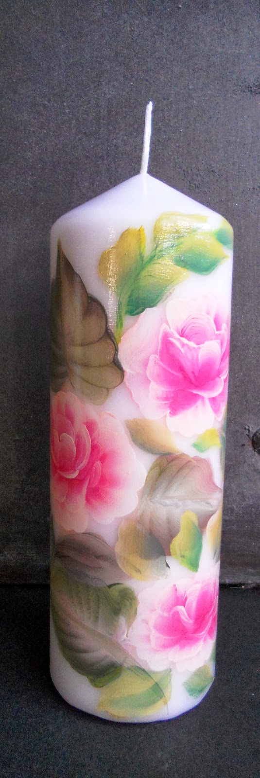 COSEPEGACORTA: VELAS PINTADAS A MANO: Flores silvestres, Hortensias y Rosas