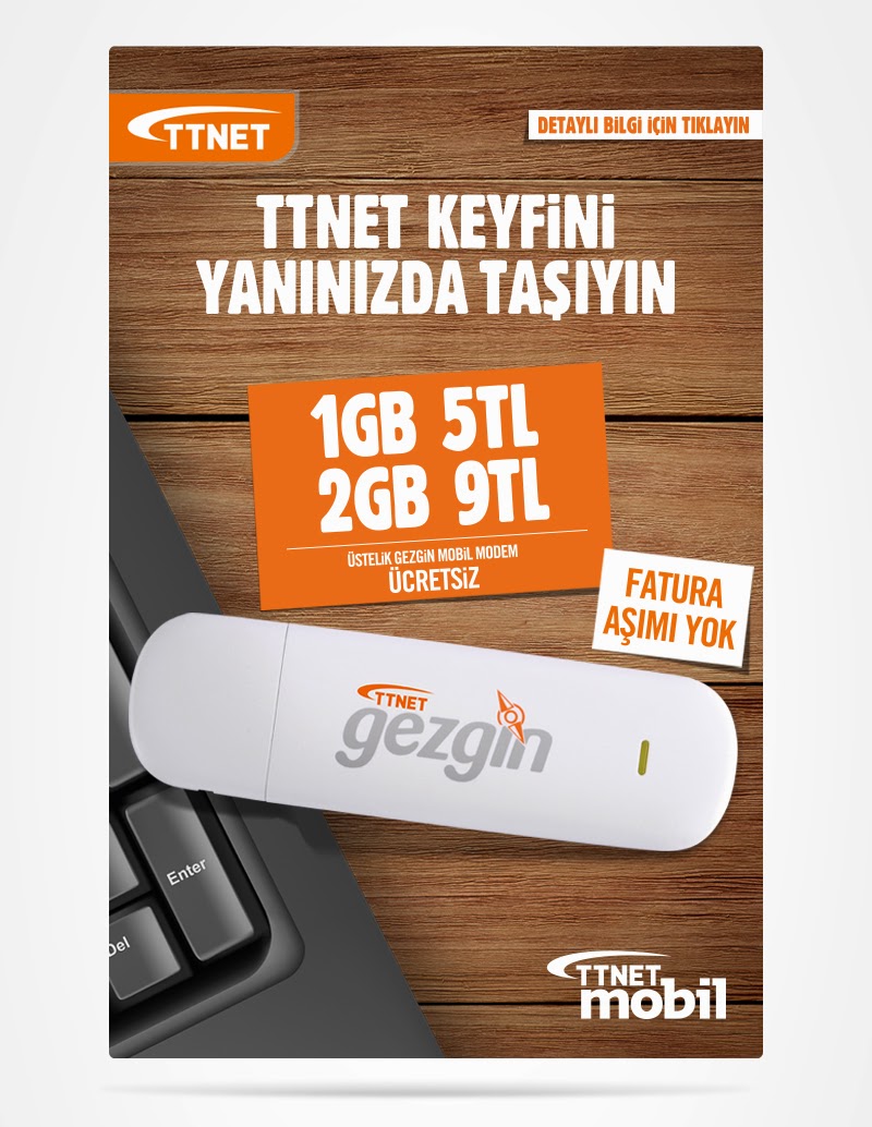 TTNET MOBIL 3G İNTERNET AYDA 5 TL
