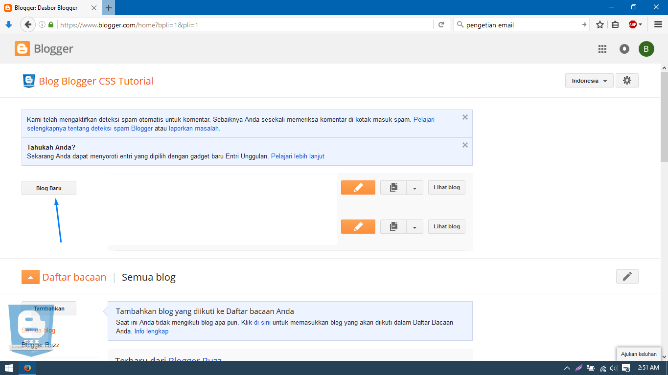 Cara Membuat Blog Gratis Dengan Mudah - Blogger CSS