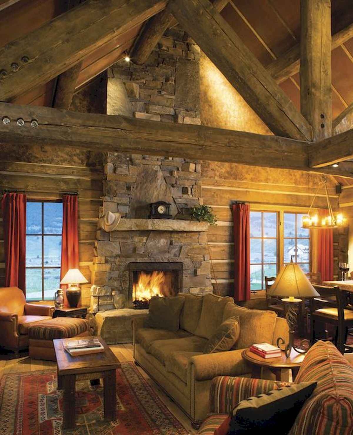 50 Exotic Traditional Fireplace Cabin To Create A Romantic Atmosphere ...