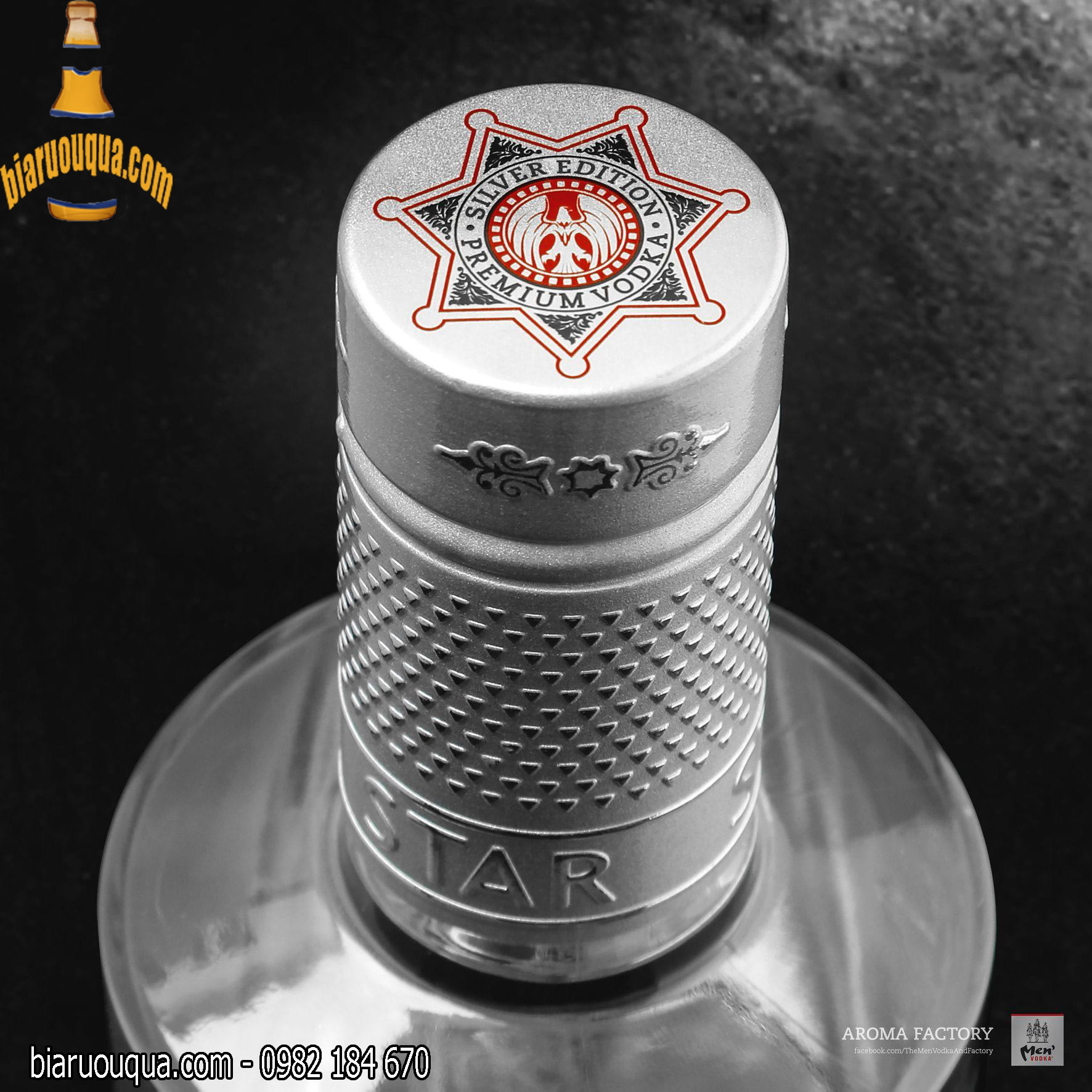 Rượu Men' Sheriff Silver Star Vodka Bạc 50% chai 565ml
