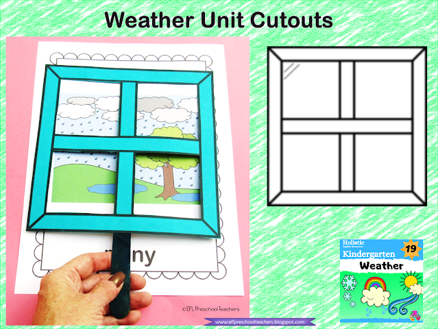 ESL/EFL Preschool Teachers: Weather Unit Cutouts Activities for English ...