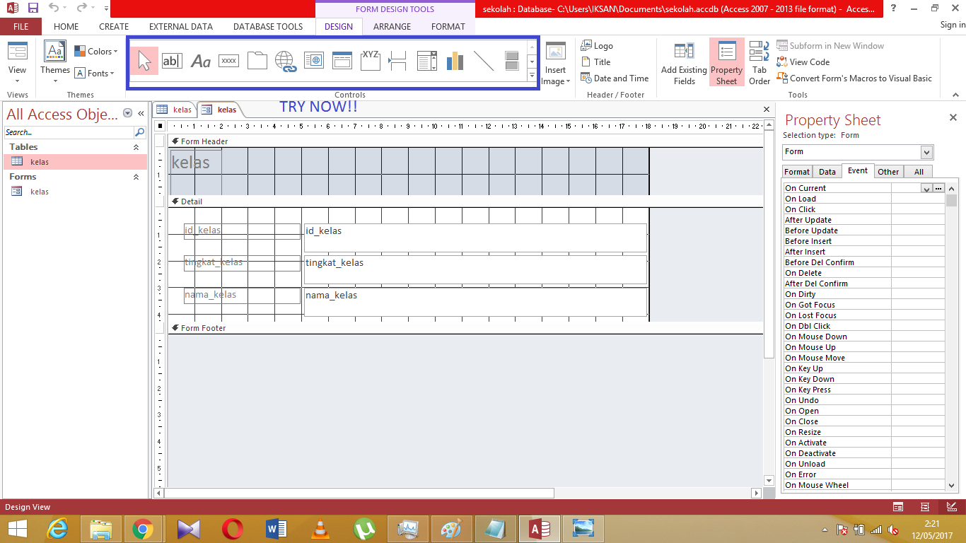 Cara Membuat Form Pada Ms.Access - Try Now Cara Membuat Form Pada Ms.Access - Try Now
