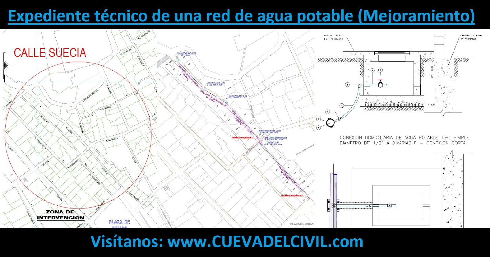 Expediente técnico de una red de agua potable (Mejoramiento)