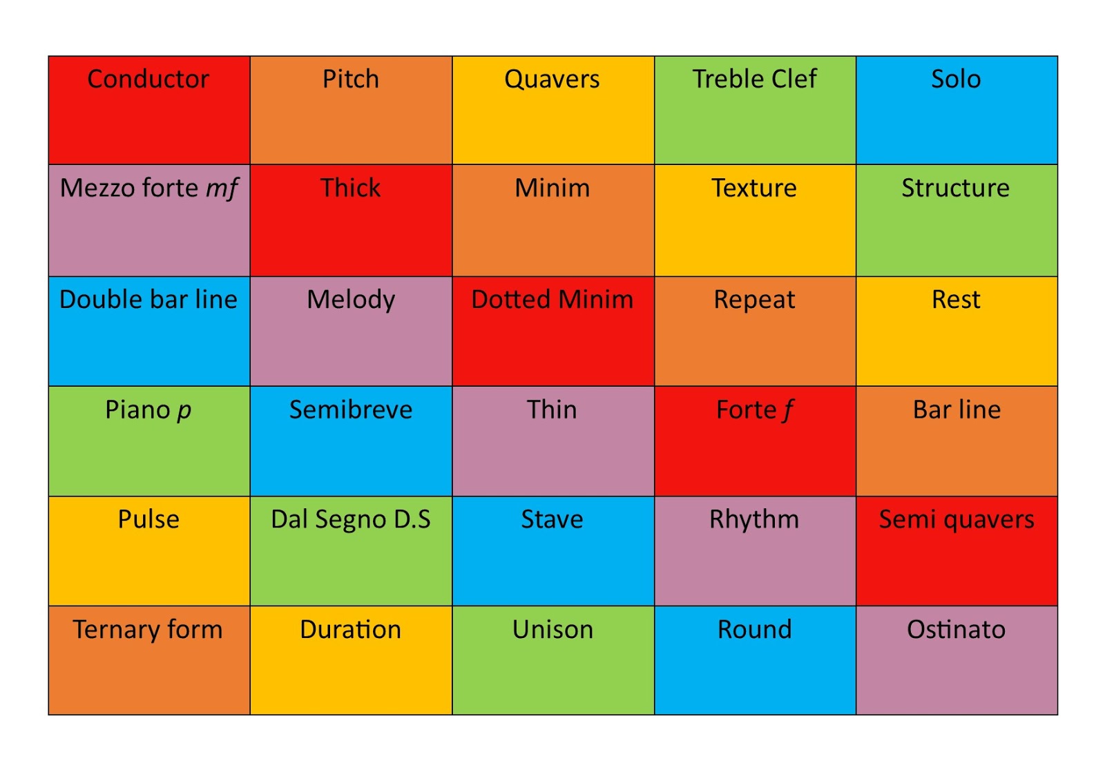 Year 3 Music Vocabulary Bingo A Game For You To Play COVID year-3-music-vocabulary-bingo-a-game-for-you-to-play-covid