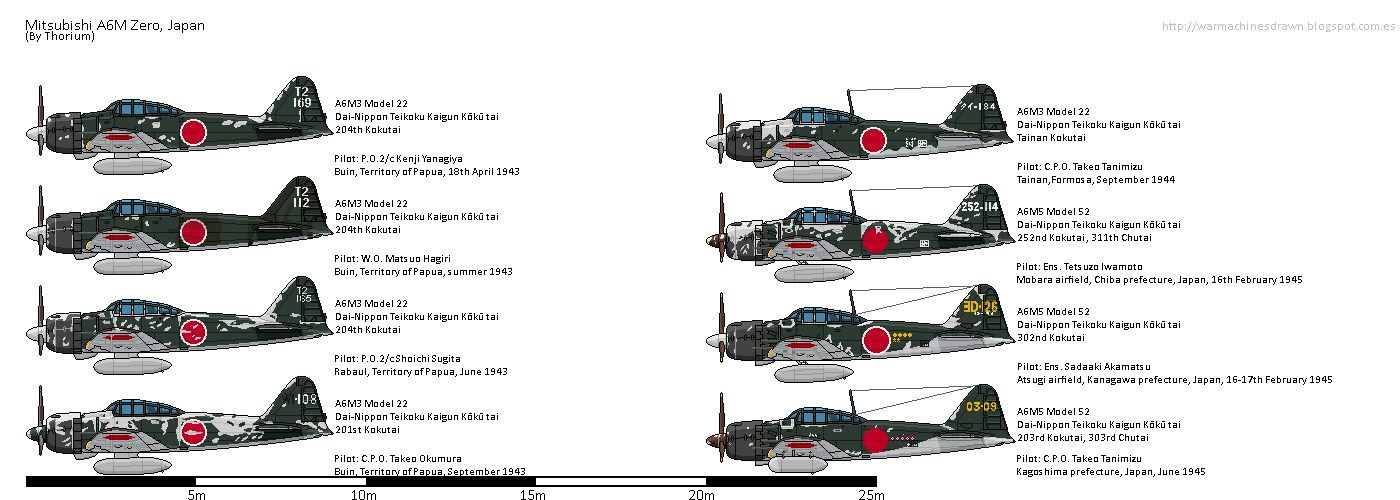War Machines Drawn: Mitsubishi A6M 'Zero', part five, mid-life variants