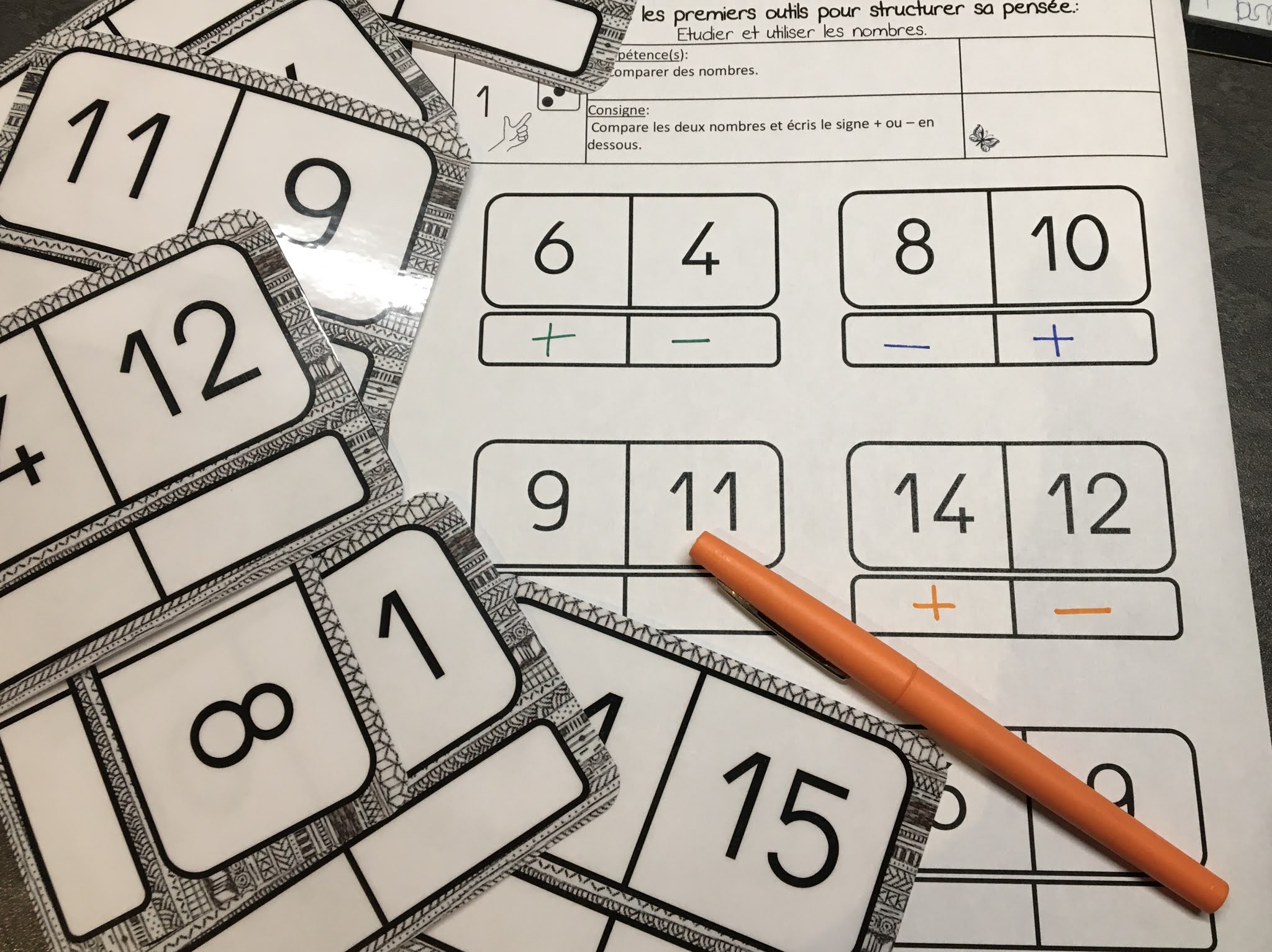 La maicresse à bicyclette: Atelier comparer des nombres.