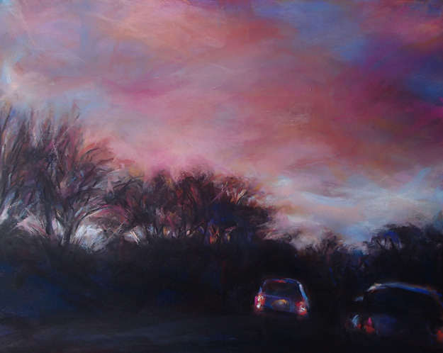 RED EVENING - pastel sunset by Susan Roden