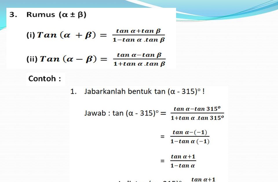 matematika: Materi dan Latihan Rumus Jumlah Dan Selisih Dua Sudut ...