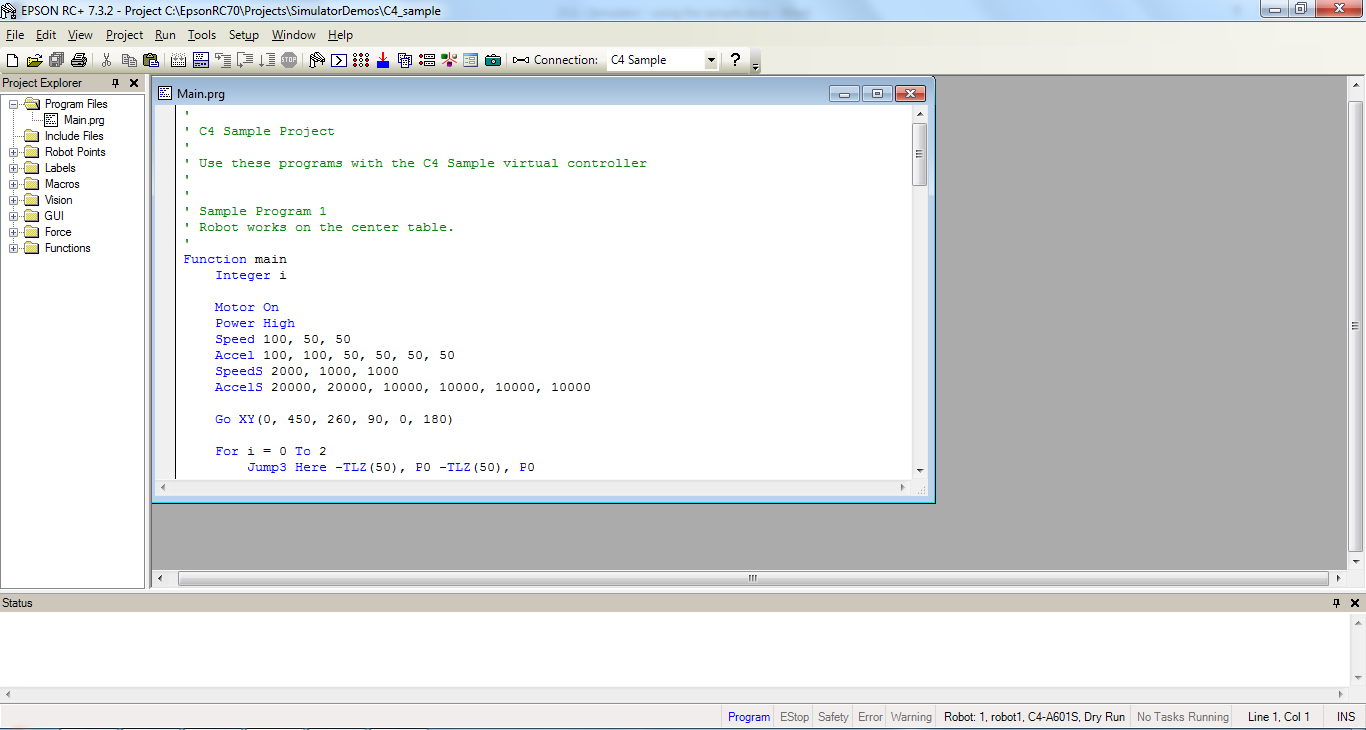 EPSON Robot Simulation Using Sample Project | Robotics University