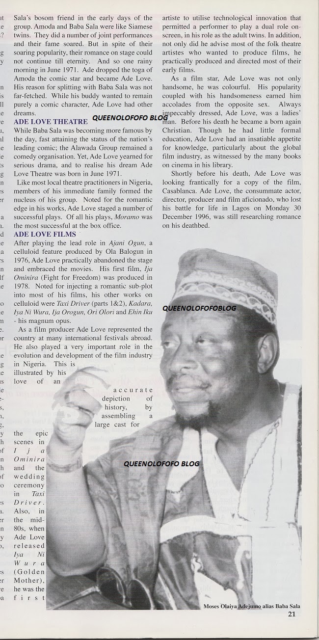 Remembering Nigeria Movie Legend Ade Afolayan aka Ade Love.