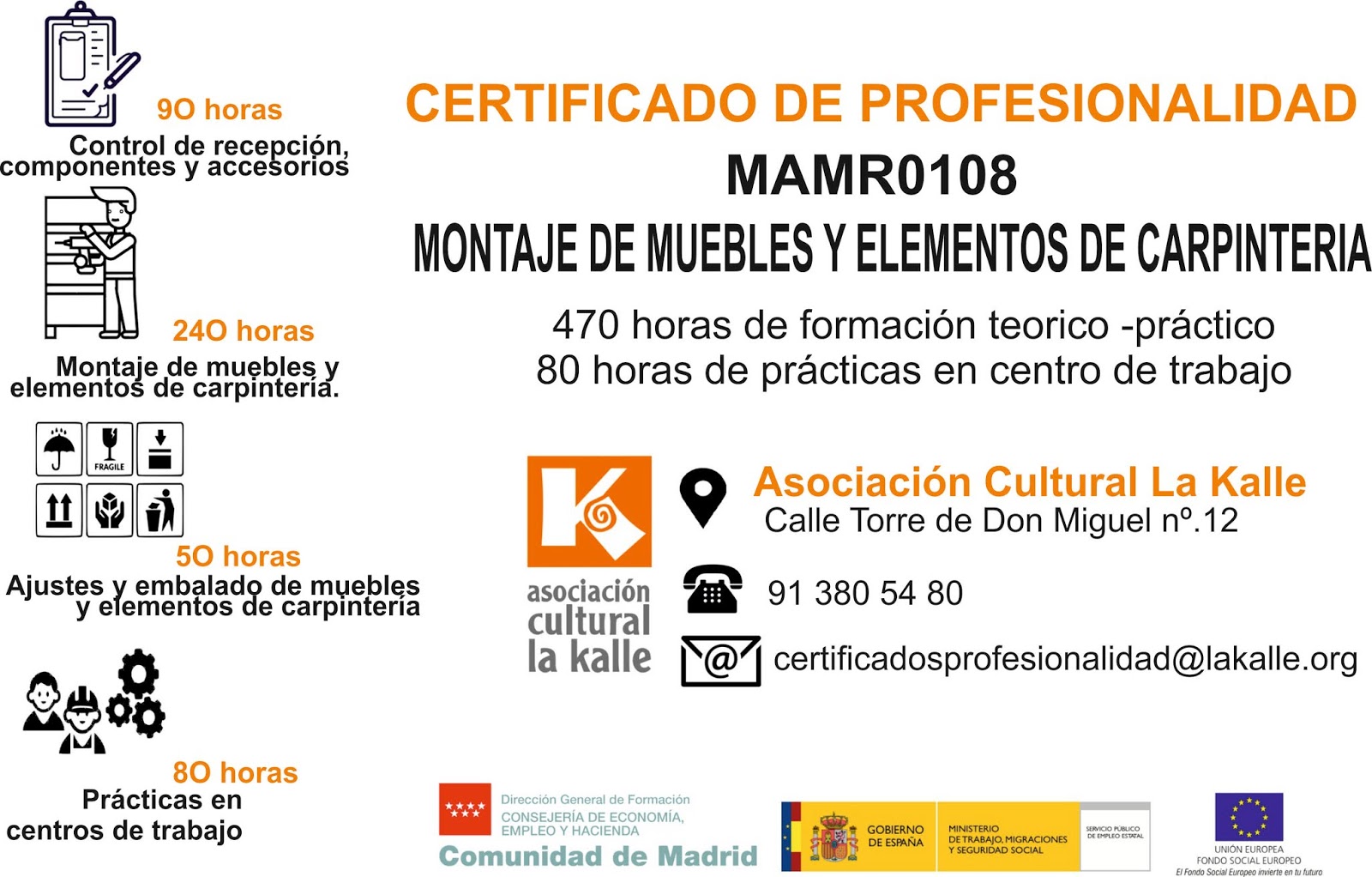 aempleo: Certificado de Profesionalidad. Montaje de Muebles y Elementos de Carpintería.