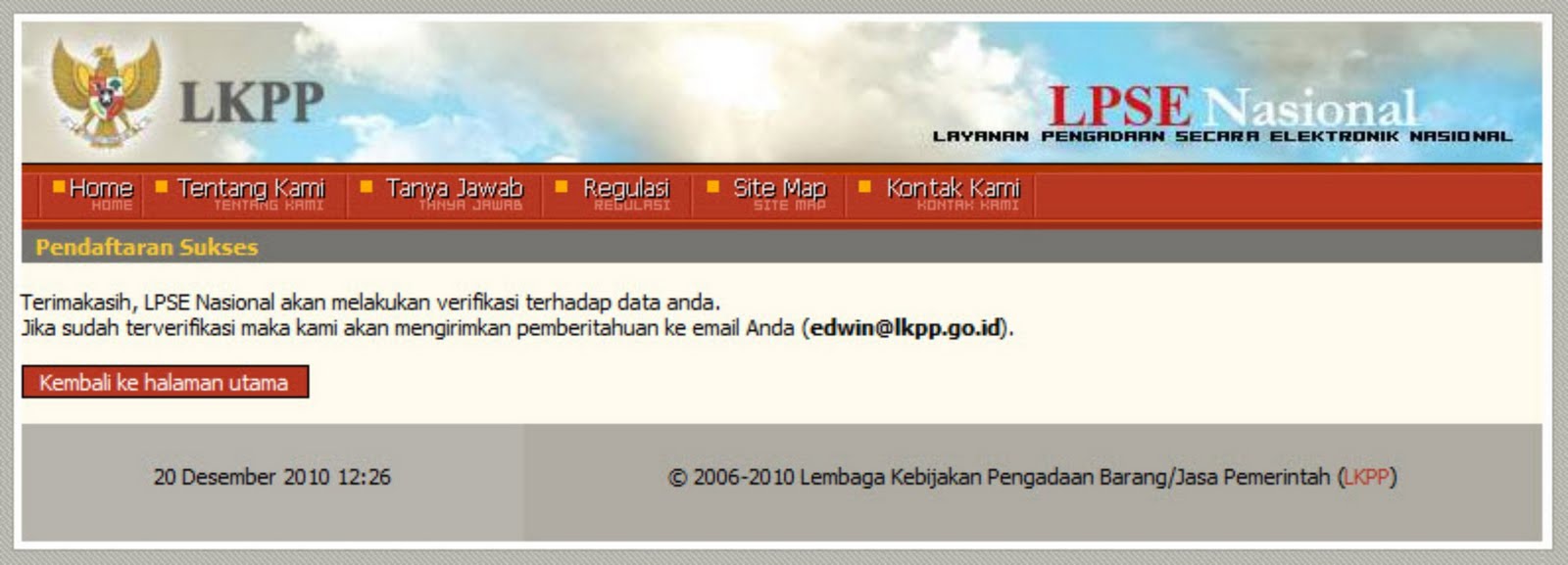 CARA MENDAFTAR DI LPSE INDONESIA