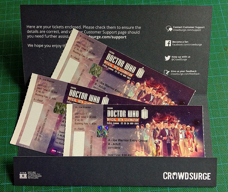 Making My 11th Doctor Costume: Doctor Who Celebration - my tickets arrive!