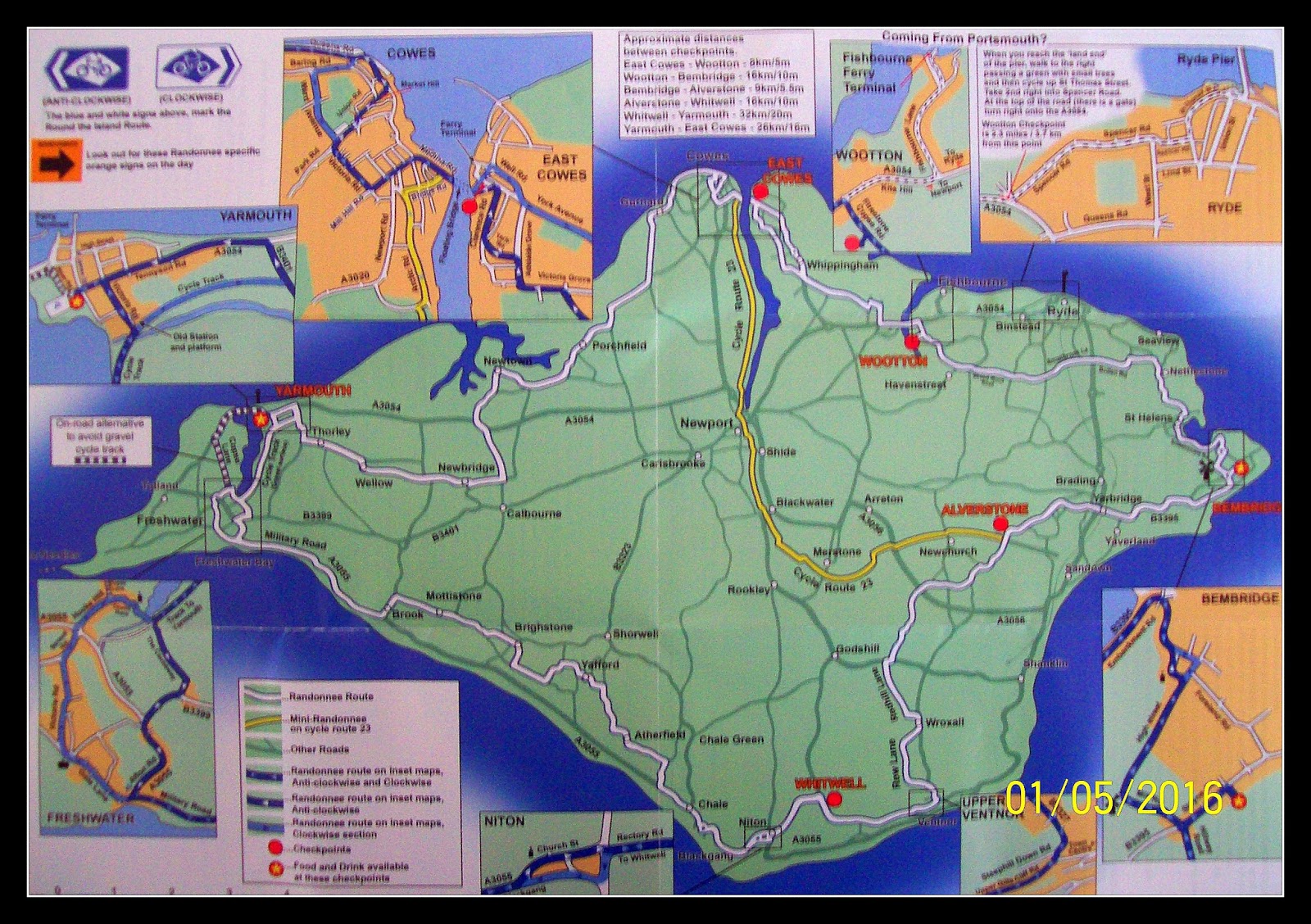 Round the Isle of Wight Cycle ride ( Randonnee )