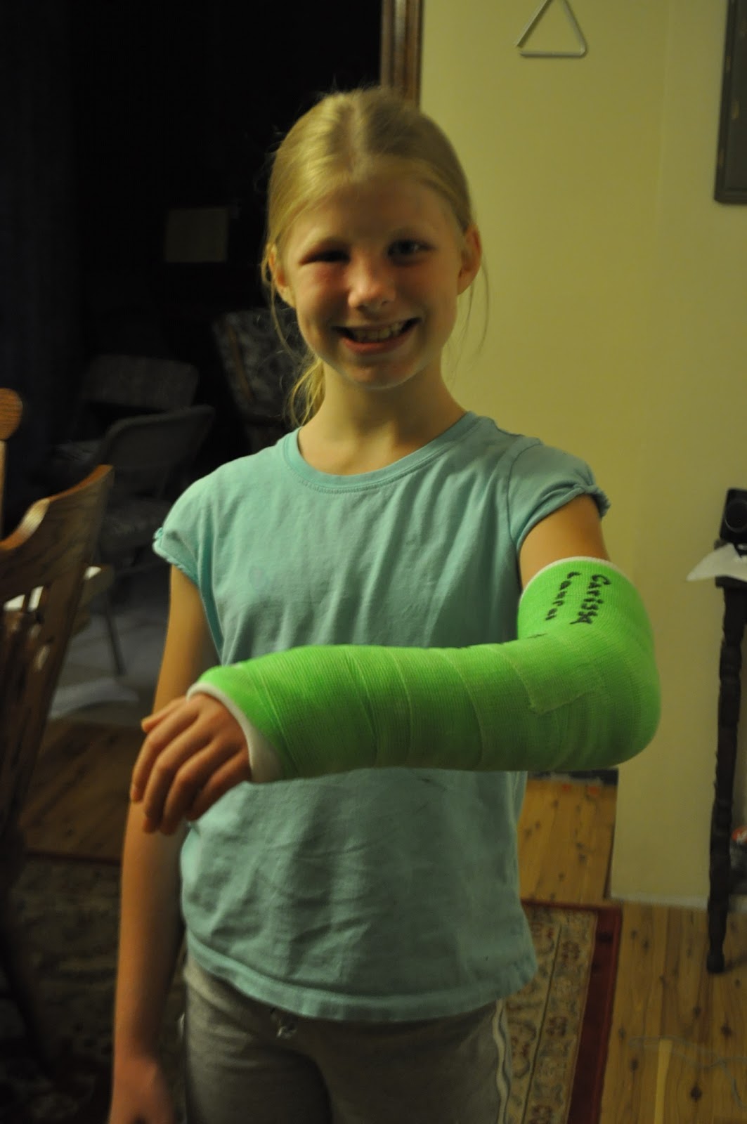 Green Arm Cast