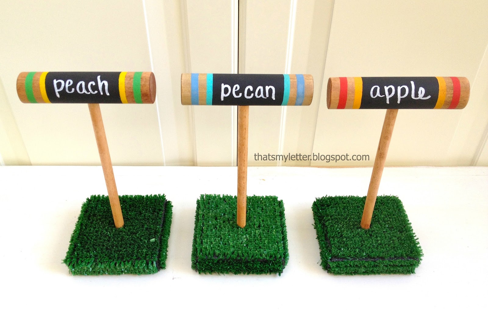 DIY Mini Croquet Mallet Food Labels - Jaime Costiglio