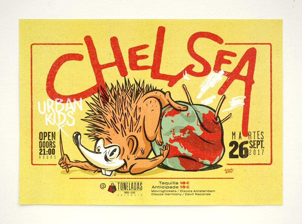 MIK BARO blog: CHELSEA + Los ÁRIDOS_ 16 Toneladas (Valencia) 2017 – cartel