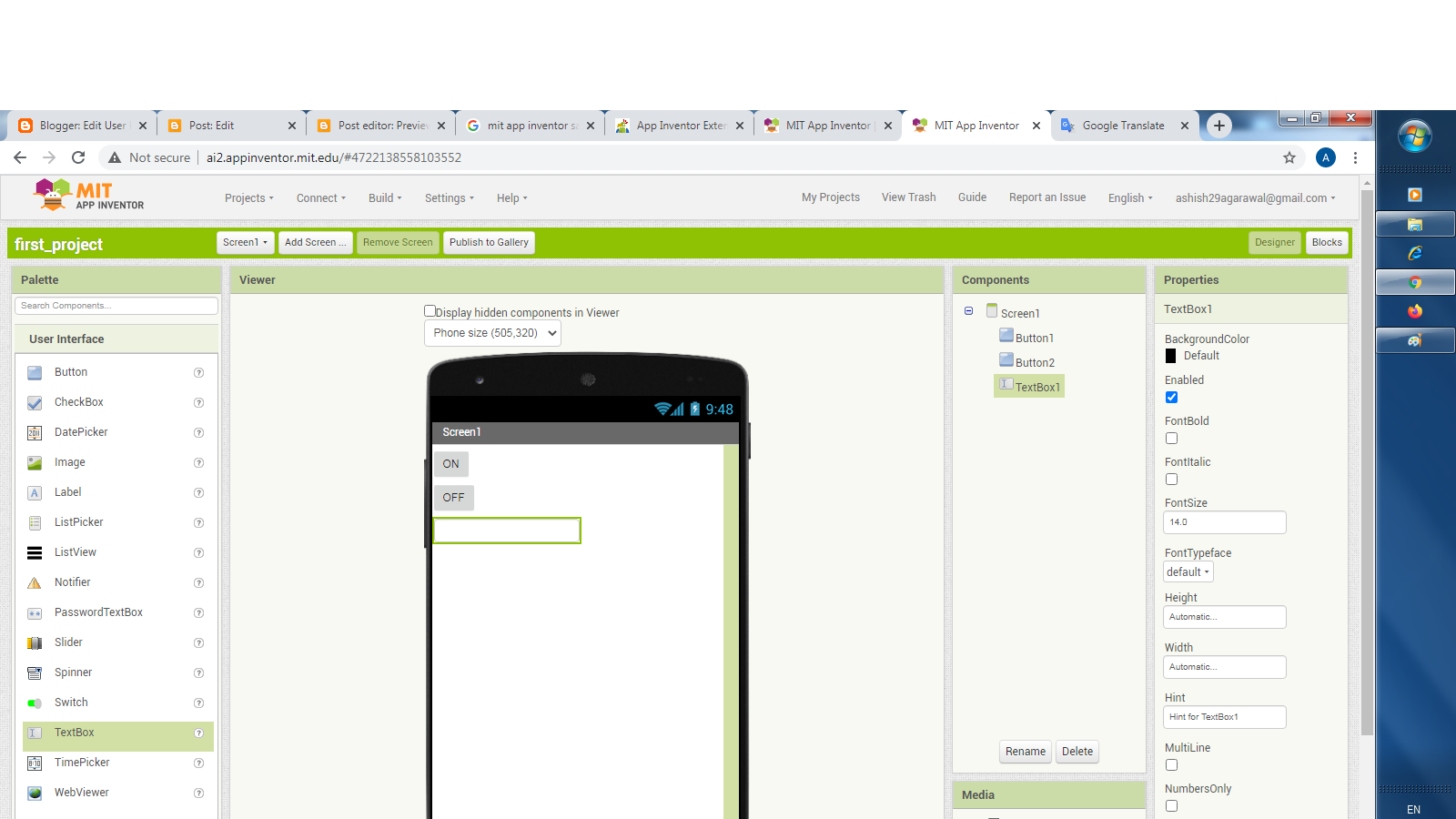 app development using mit app inventor 2 tool