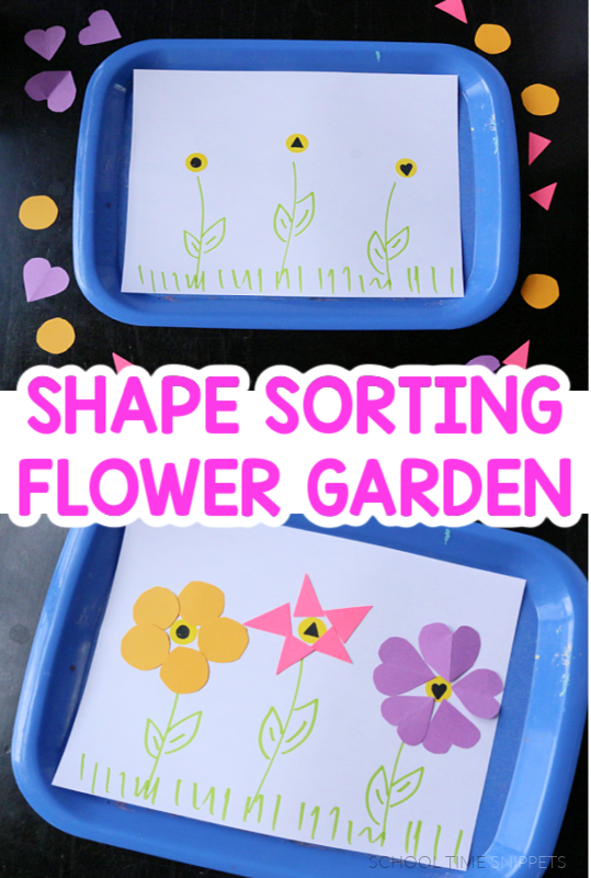 Sorting Shapes Flower Garden Activity | School Time Snippets