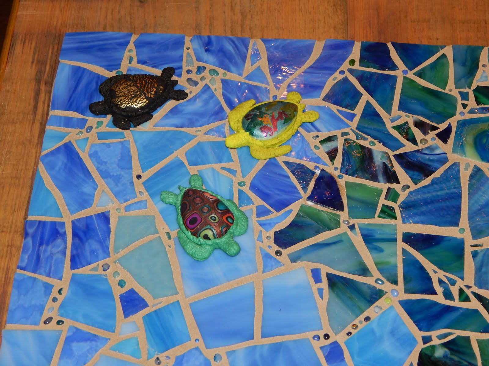 Broken Bit Mosaics: Underwater Mermaid/Fish and Turtle Mosaic