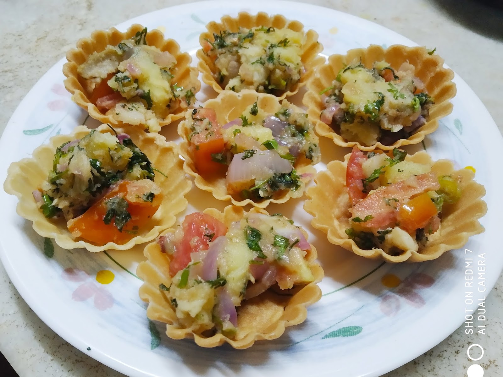 Sweet Potato Chat Salad Forminha / Canapes