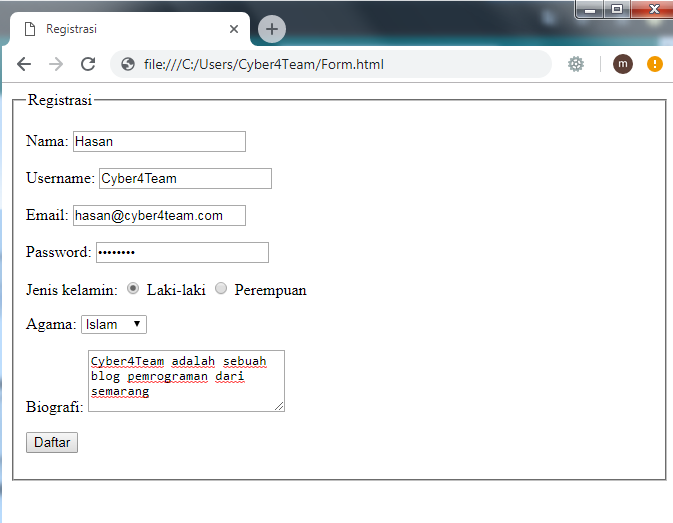 Cara Membuat Form pada HTML #Part5