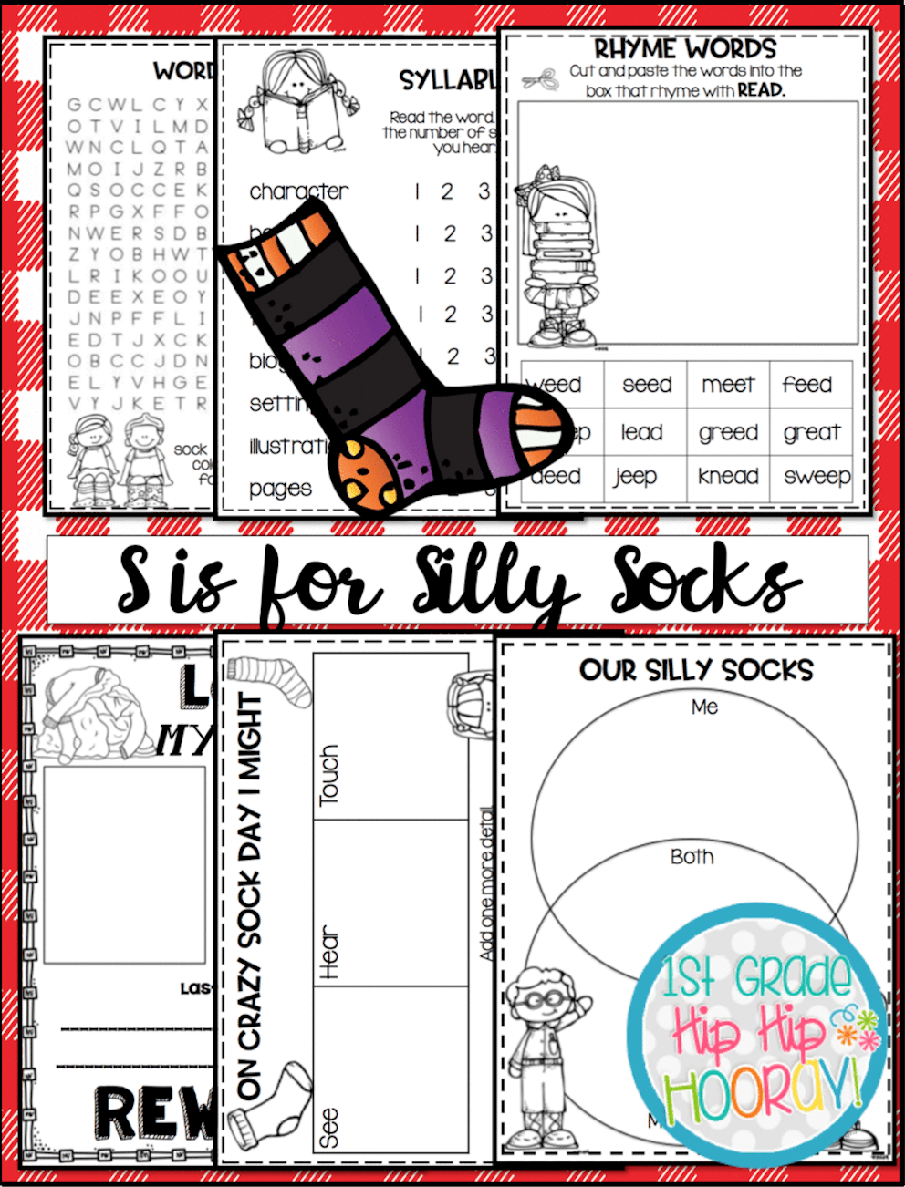 1st Grade Hip Hip Hooray!: Silly Sock Day!...Paper Pencil or Distance ...