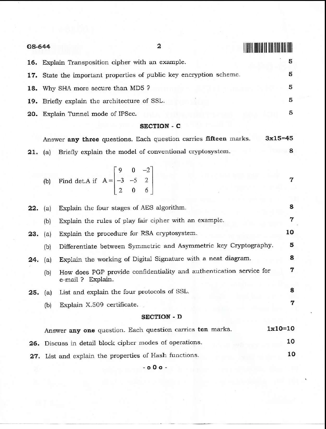 Bangalore University B.c.a. Computer Science Bca 603 : Cryptography And ...