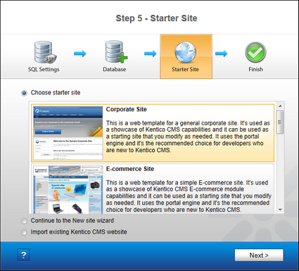 Kentico Tutorials: Process to Setup Database and Corporate Site