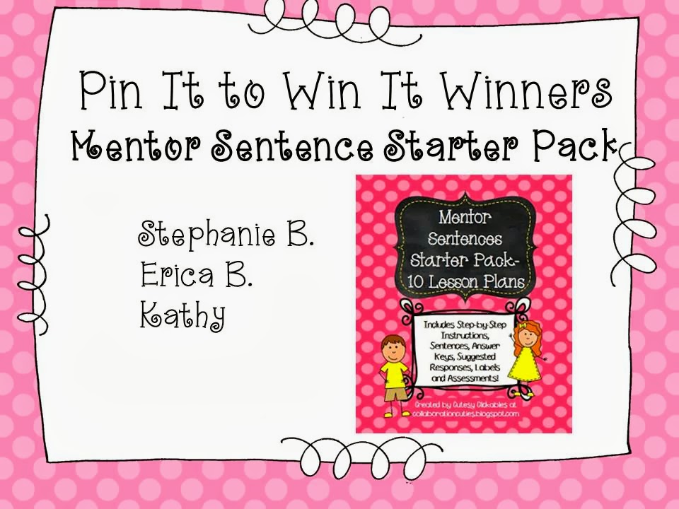 Collaboration Cuties: Mentor Sentence Starter Pack Winners and Sale ...