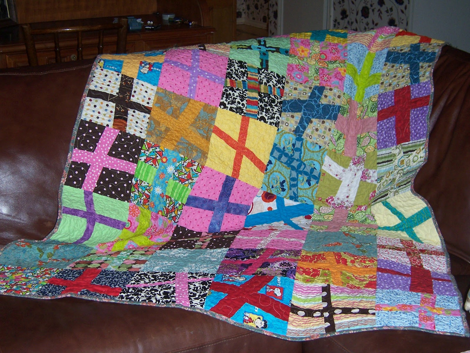 And In My Spare Time I Quilt: DMQG Wonky Cross Quilt