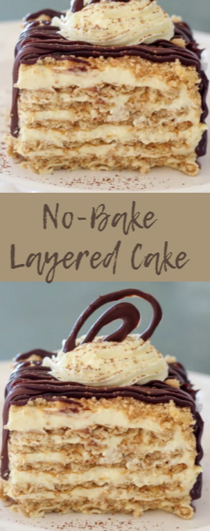 No-Bake Layered Cake | Meryska Kitchen