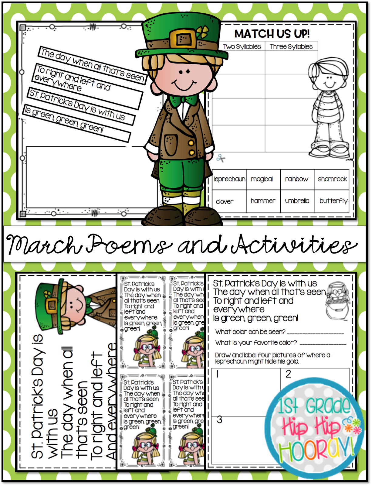 1st Grade Hip Hip Hooray!: March Poetry Resource