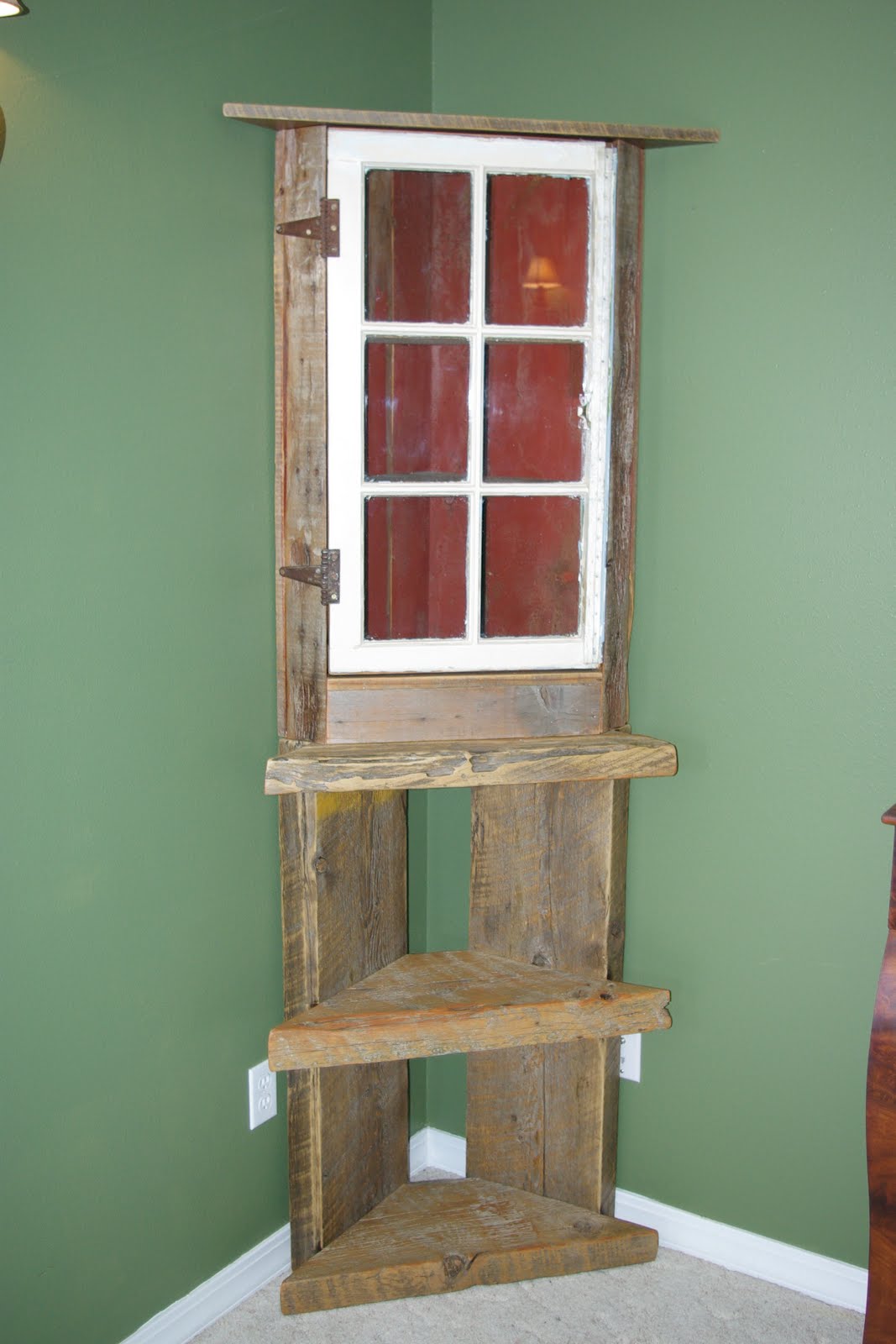 Reclaimed Rustics: Barn Wood Corner Shelf/Hutch