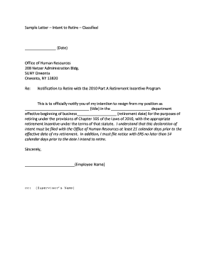 Letter Of Intent To Retire Template ~ Resume Letter